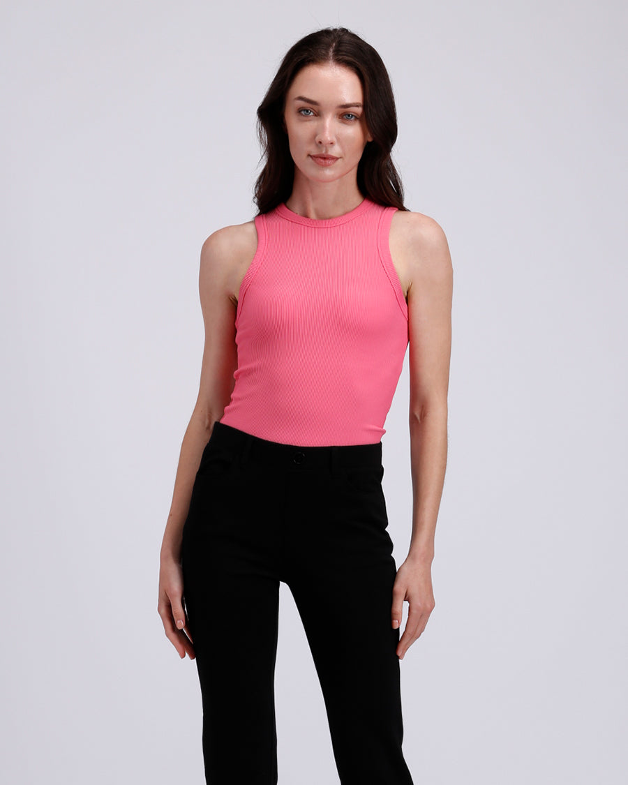 Stelle Ribbed Tank Top in Watermelon | Stretchy Womens Workout Top