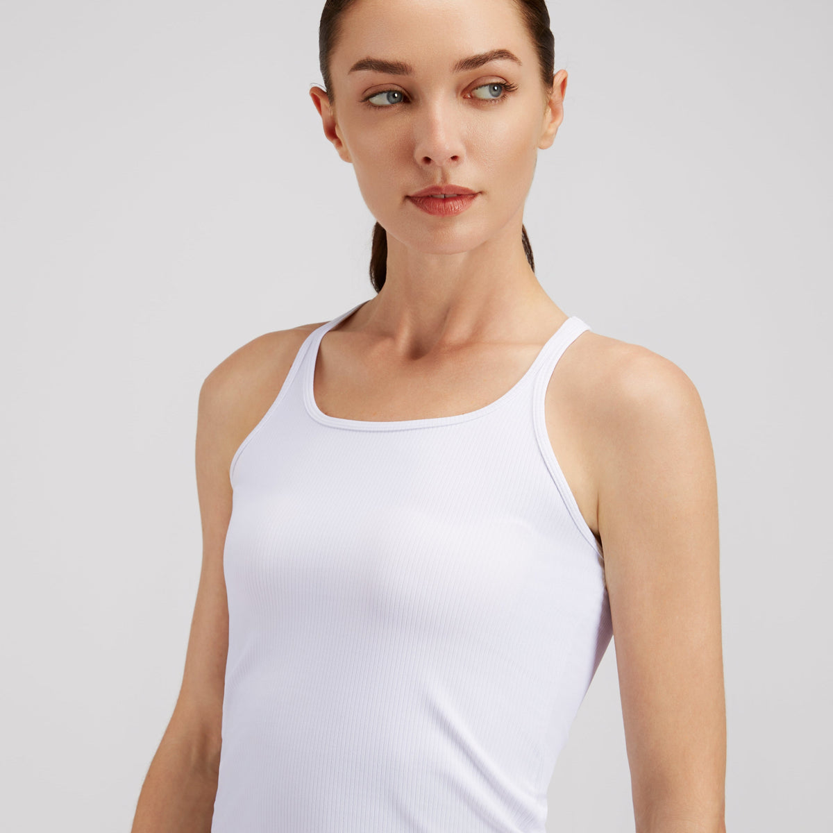 Stelle White Athletic Tank Top for Women | Breathable Workout Top