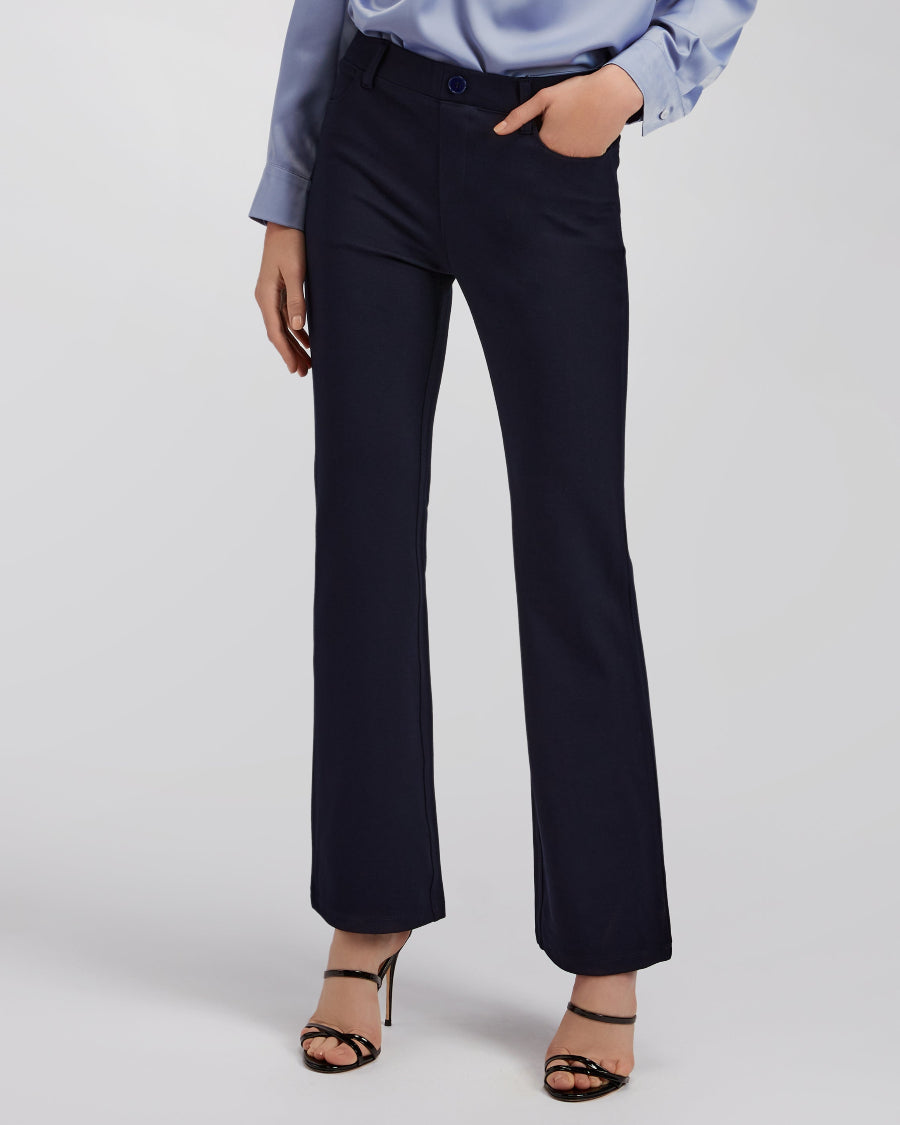 Navy Womens Work Pants - Business Casual Bootcut | Stelle