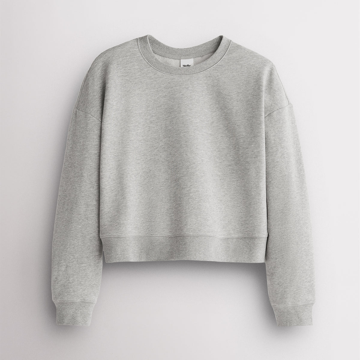 Stelle® Women’s Oversized Cropped Crewneck Sweatshirt in Neutral Grey