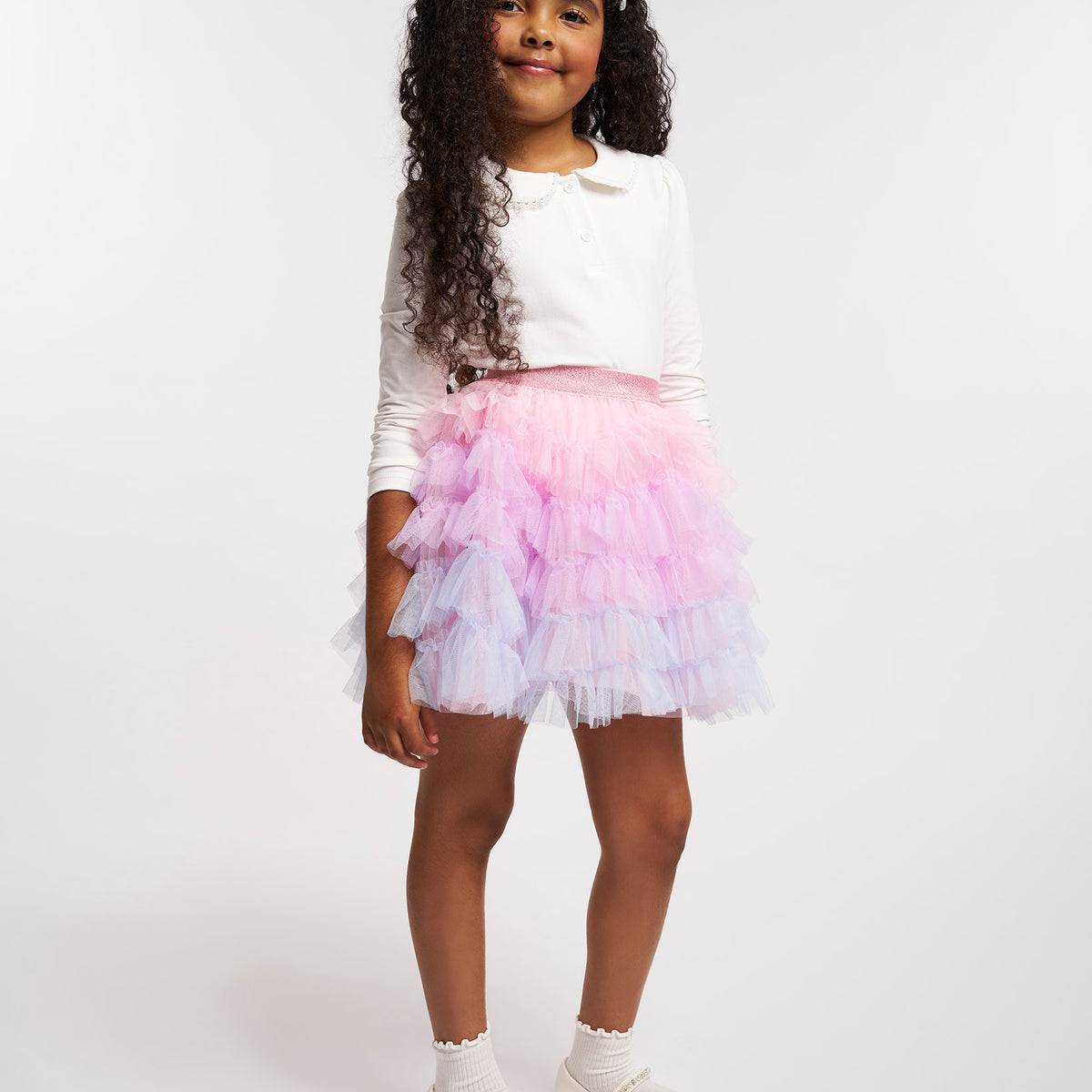 Stelle® Tulle Much Girls 5-Tier Mesh Tutu Skirt in Pink Ombre